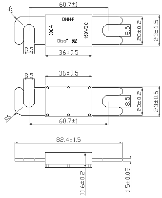 low current Ceramic Auto Fuses Black Colour DC2700A Breaking Capacity